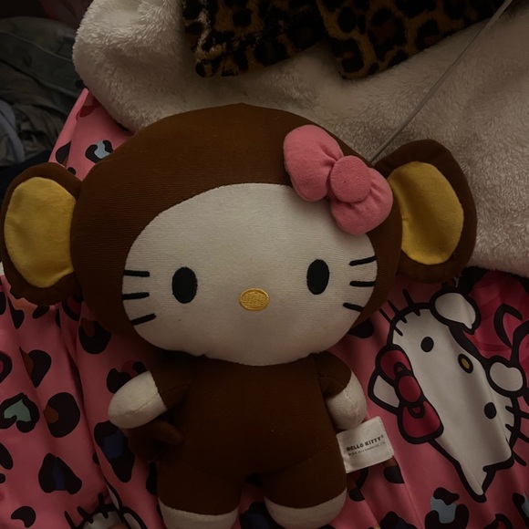 Hello Kitty | Toys | Hello Kitty Monkey Plush With Pink Bow | Poshmark
